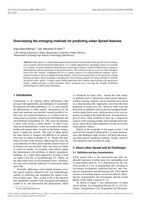 Pdf Overviewing The Emerging Methods For Predicting Urban Sprawl Features