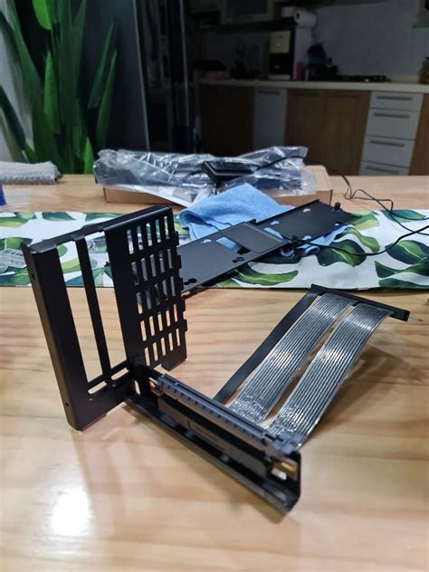 Tecware Vxr Vxc Black Gpu Vertical Mount Bracket PCIE 4 Cable Computers Tech Parts