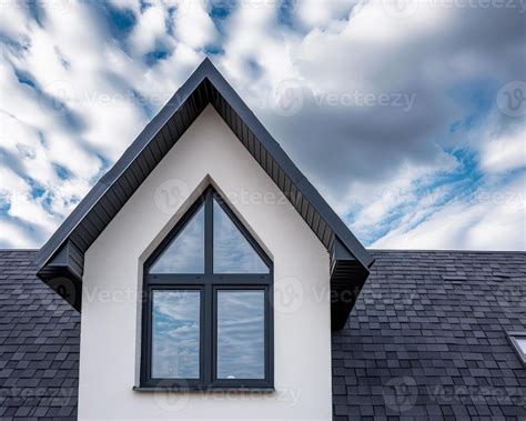 Modern Architectural Design With Triangular Roof And Windows 52998032