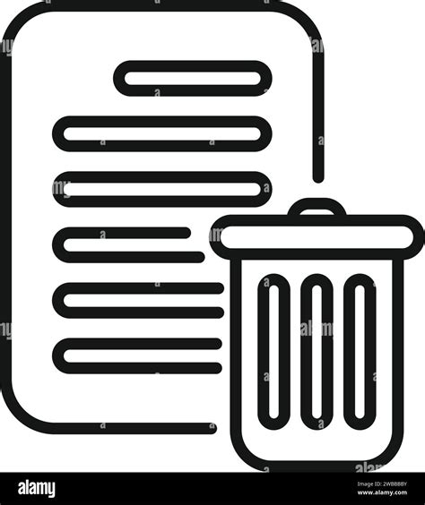 Garbage Data Bin Icon Outline Vector Input Server Network Cloud Stock
