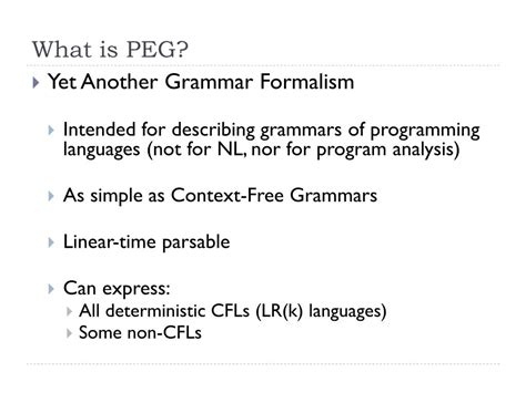 Ppt Parsing Expression Grammar And Packrat Parsing Survey Powerpoint Presentation Id1944493