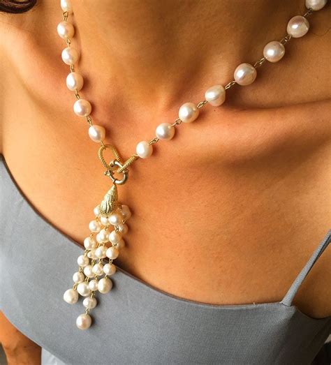Freshwater Pearl Necklace Gold Filled Necklace Charm Necklace Pearl