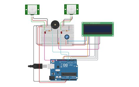 Circuit Design Bidirectional Visitor Counter Tinkercad