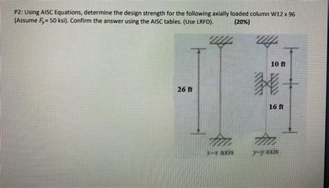 Solved P Using AISC Equations Determine The Design Chegg Com