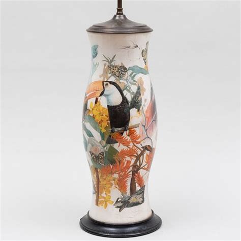 Decalcomania Glass Lamp Sold At Auction On 21st September Bidsquare