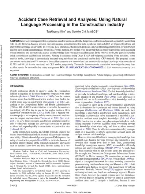 accident case retrieval and analyses using natural language processing in the construction