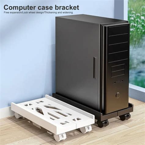 Adjustable Mobile CPU Stand Ventilated Computer Tower Stand PC Tower Stand With Caster Wheels