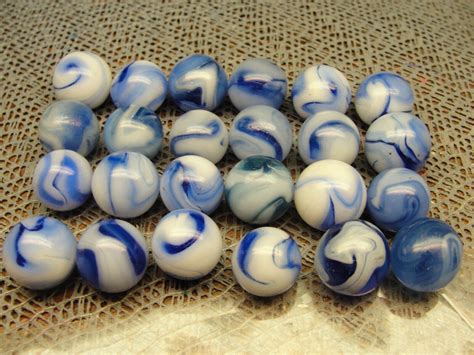 Vintage Circa 1945 Marbles Heaton Agate Blues M7f 4636712406