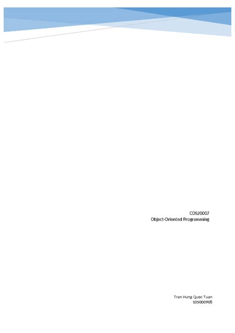 Learning Summary Report Template Cos Object Oriented Programming Tran