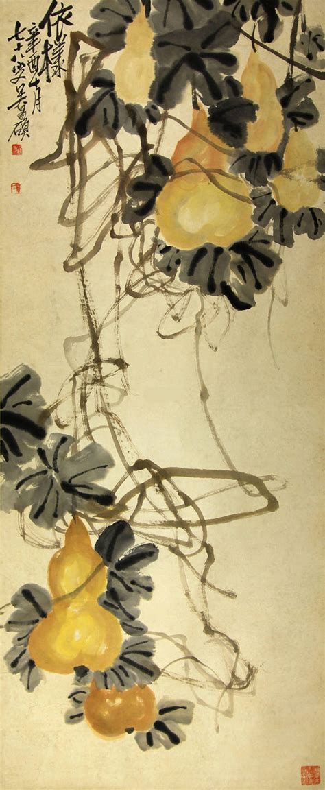 葫芦图吴昌硕绿梅昌硕大山谷图库