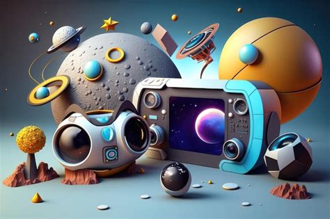 Premium Photo Space Design With Realistic 3d Planets And Space Asteroids And Comets Game