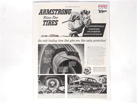 【vintage】armstrong Tires 雑誌切り抜き 1952年 The Saturday Evening Post C023