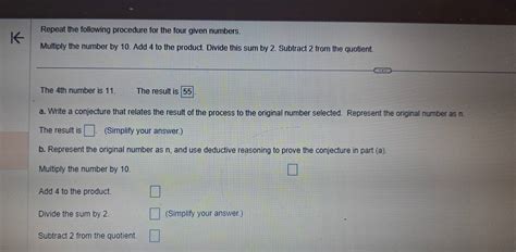 Solved Repeat The Following Procedure For The Four Given Numbers