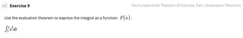 Solved Exercise 9 The Fundamental Theorem Of Calculus Part