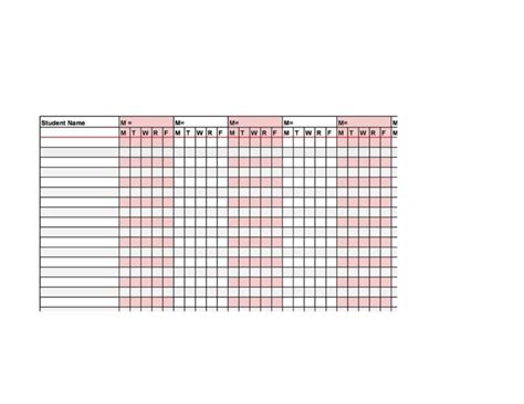 Attendance Sheet Excel Template Free Example RedlineSP