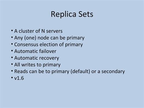 Mongodb Replica Sets Ppt