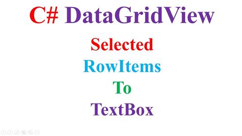 C Datagridview Set Selected Row Items To Textboxes Youtube