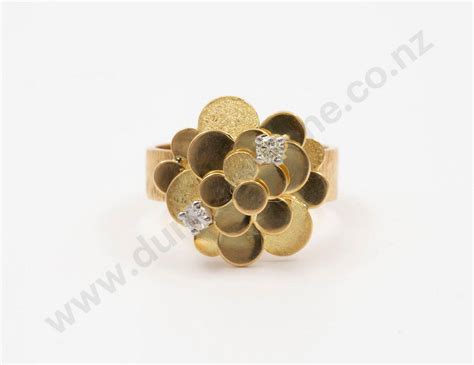 18ct And Platinum Two Stone Diamond Cluster Ring O Size Rings Jewellery