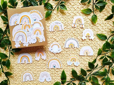 Rainbow Sticker Pack Boho Rainbow Stickers Pastel Rainbows Journaling