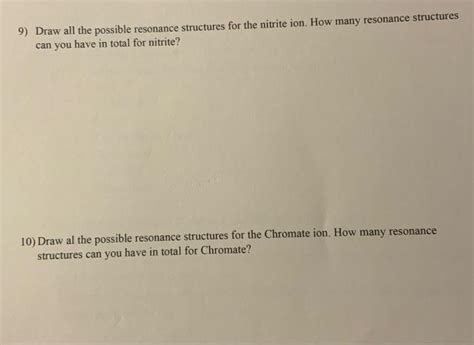 Solved Draw All The Possible Resonance Structures For The Chegg