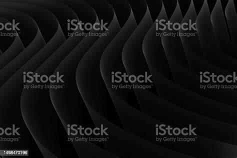 추상적인 검은색 곡선 질감 종이 시트는 배경입니다 줄무늬 물결 패턴입니다 3d 렌더링 0명에 대한 스톡 사진 및 기타 이미지 0명 3차원 형태 개념 Istock