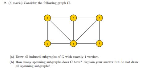 solved 2 5 marks consider the following graph g a draw