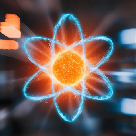 Premium Photo Dynamic Atomic Structure Pulsating In Orange And Blue