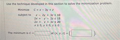 Solved Jse The Method Of This Section To Solve The Linear