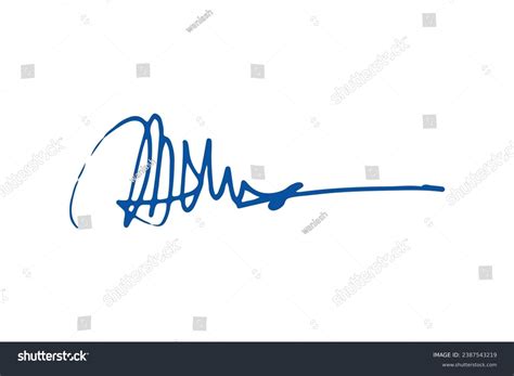 Signature Vector Hand Drawn Autograph Written Stock Vector Royalty
