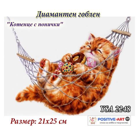 Диамантен гоблен Котенце 21x25 см с частично облепяне с кръгли диамантчета и красива кутия Ysa