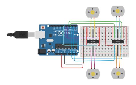 Circuit Design Bluetooth Controlled Car Tinkercad