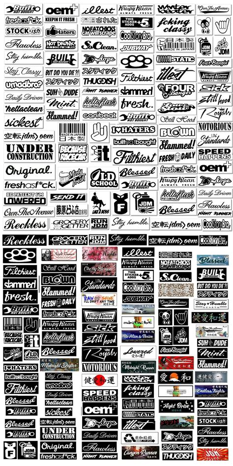 215 Jdm Automotive Sponsor Style Decals Stickers Pack Car Racing Drift