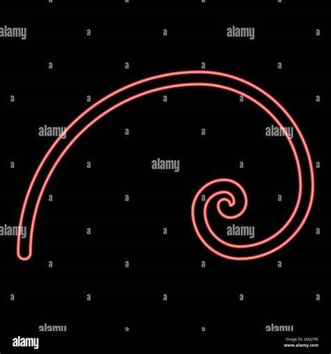 Neon Spiral Golden Section Golden Ratio Proportion Fibonacci Spiral Red Color Vector
