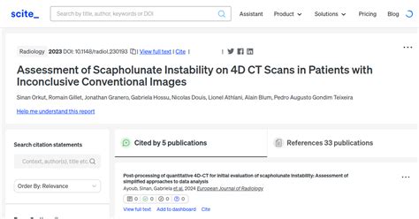 Assessment Of Scapholunate Instability On 4d Ct Scans In Patients With