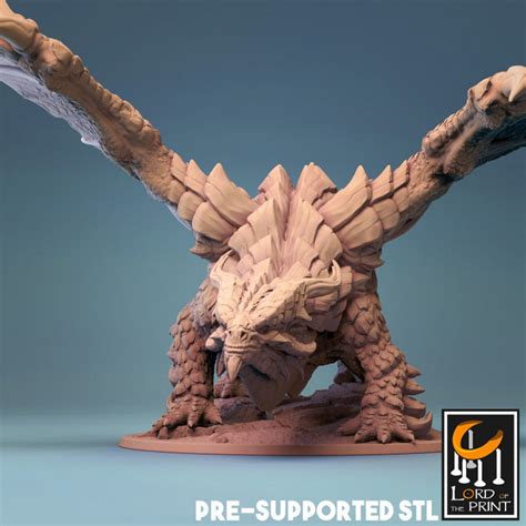 Ancient Copper Dragon Miniature Elder Stone Monster Model 100mm