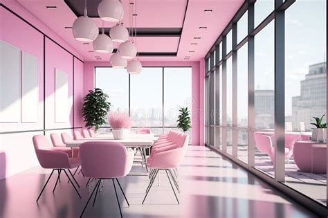 Virtual Workspace D Rendering Of A Professional Business Meeting Room