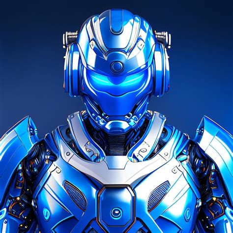 Foto De Un Robot Azul 3d Aislado Foto Premium