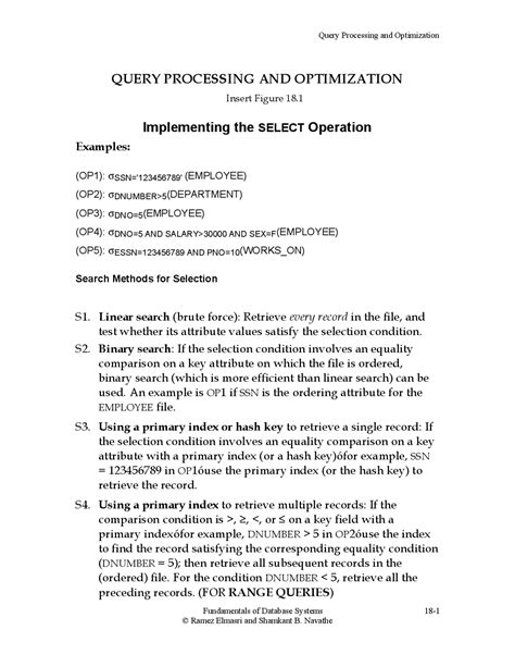 Query Processing And Optimization Examination Cs 6400 Docsity