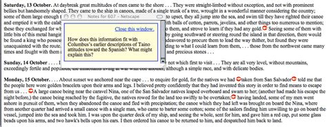 Embedded Metacognitive Cue In Columbus Journal Source Document