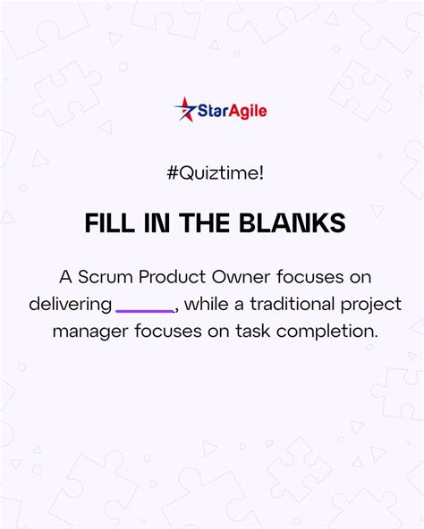 Staragile On Linkedin Quiz Agile Scrum Projectmanagement Valuedriven
