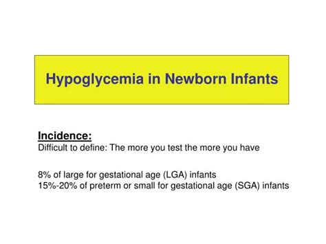 PPT Hypoglycemia In Newborn Infants PowerPoint Presentation Free Download ID