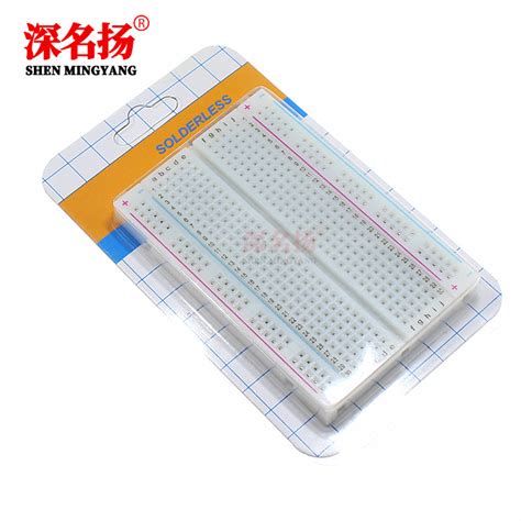 面包板 400孔 红蓝线 迷你小面包板 实验板 长8 5cm 宽5 5cm 阿里巴巴