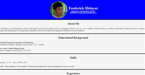 Tugas Pemrograman Web Membuat CV
