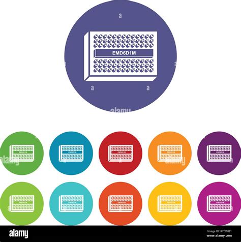 Microchip Icons Set Vector Color Stock Vector Image And Art Alamy