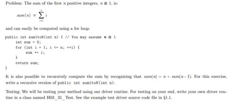 Solved Problem The Sum Of The First N Positive Integers N Chegg