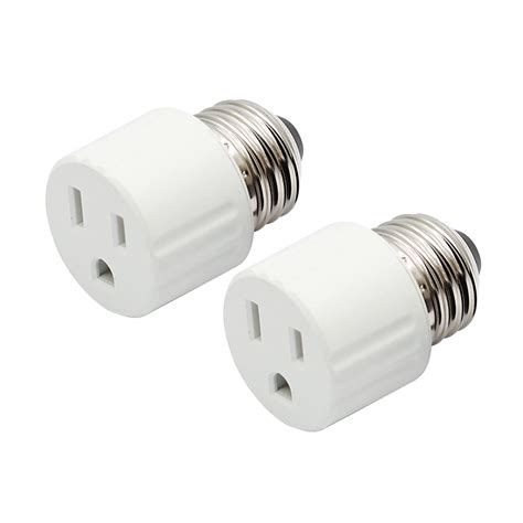 Twdrtdd 2 Pack E26e27 Polarized Light Socket Adapter 3 Prong Outlet