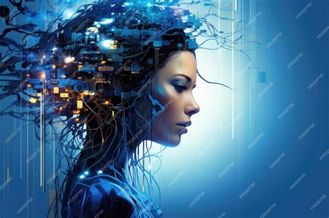 Premium Ai Image Neural Network Supercomputer In The Form Of A Beautiful Girl