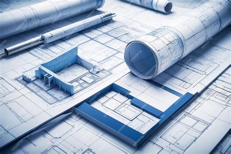 Premium Photo Abstract Blueprint Architectural Design Concept