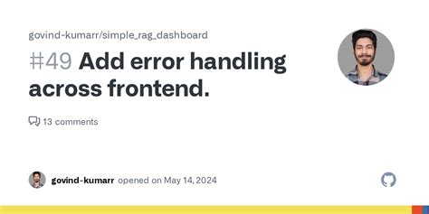 Add Error Handling Across Frontend · Issue 49 · Govind Kumarrsimple