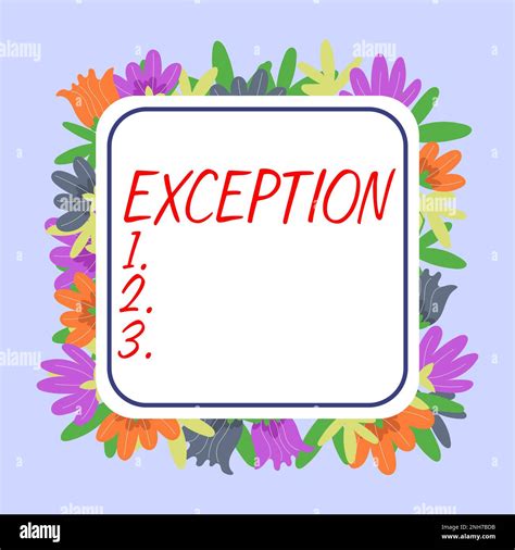 Text Sign Showing Exception Word Written On Person Or Thing That Is Excluded From General